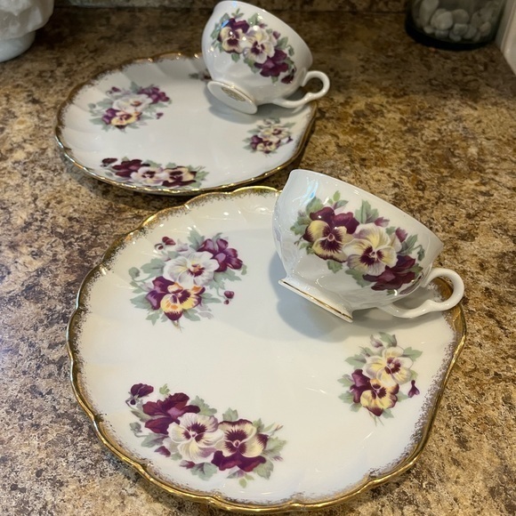 Vintage | Kitchen | Vintage Westville Pansies Tea Cup Lunch Snack ...